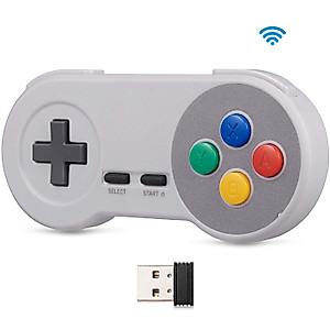 KIWITATA 2 Pack Wireless SNES USB Controller for Retro Games, kiwitatá 2.4ghz Remote Wireless SNES Emulator Game Pad Controller for Windows PC MAC Retropie