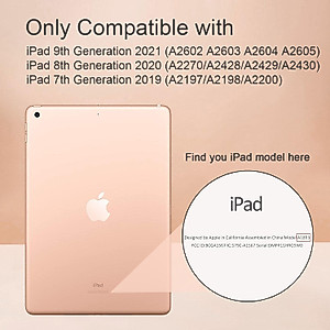 ZoneFoker for iPad 9th Generation Case, for iPad 8th/7th Generation 10.2 inch Case 2021/2020/2019,Clear Glitter Slim Shockproof Hard iPad 9 8 7 Gen Cute Cover with Stand for Kids/Girls/Women