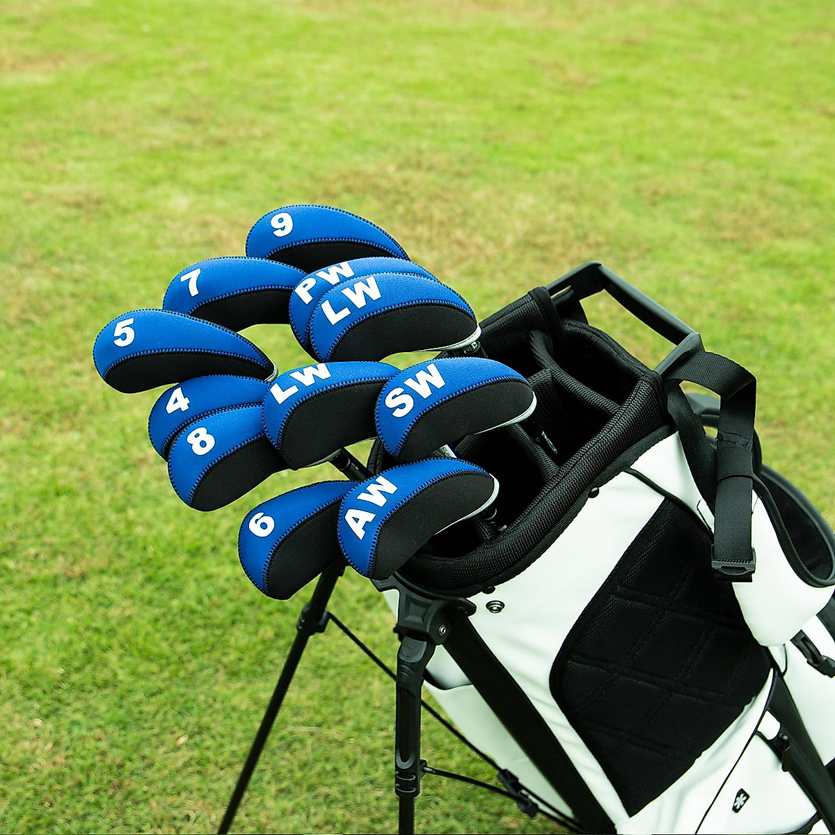 Golf Iron Covers,Golf Iron Head Covers Neoprene Golf Iron Covers Set 11pcs/10pcs Golf Iron Headcovers,Golf Club Head Covers for Iron Club Fit All Brands Titleist,Callaway,Taylormade