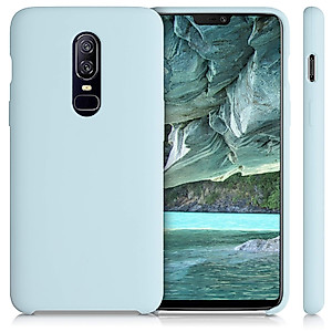 kwmobile Case Compatible with OnePlus 6 Case - TPU Silicone Phone Cover with Soft Finish - Cool Mint