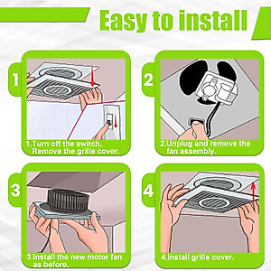 New Upgrade S97017706, 8814R, 8664RP, B Unit Ventilation Fan Motor Assembly, Compatible with Broan NuTone Bathroom Exhaust Fan, Fit for 8673, 671RB,671,672,371,763RL B,769RL B, 100CFM, 3.5 Sones