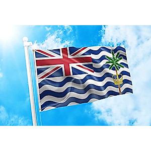 DMSE British Indian Ocean Territory BIOT Union Queen Elizabeth II Flag 3X5 Ft Foot 100% Polyester 100D Flag UV Resistant (3' X 5' Ft Foot)