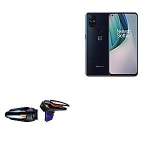BoxWave Gaming Gear Compatible With OnePlus Nord N10 5G - Touchscreen QuickTrigger Auto, Trigger Buttons Autofire Gaming Mobile FPS - Jet Black
