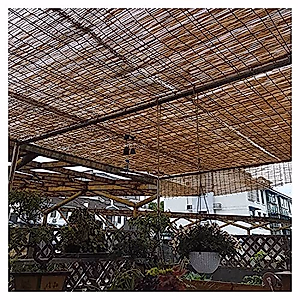 MGCD Natural Reed Fencing,Wall-Mounted Reed Curtain,1-1.5M Wooden Garden Screen Fence,Uv Protection Sunlight Filter for Home Decoration (Size : L1.2XH2.5M)