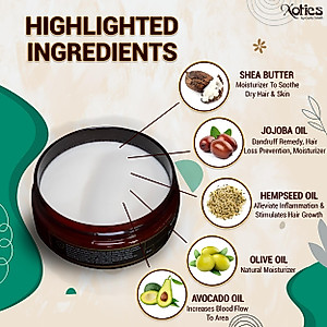 Xotics by Curtis Smith – Sweet Jamila Hair & Body Shea Glaze 4oz - Organic 360 Wave Pomade for Men Women Strong Hold, Natural Wave Grease Shea Butter Cream, Hair & Body Moisturizer