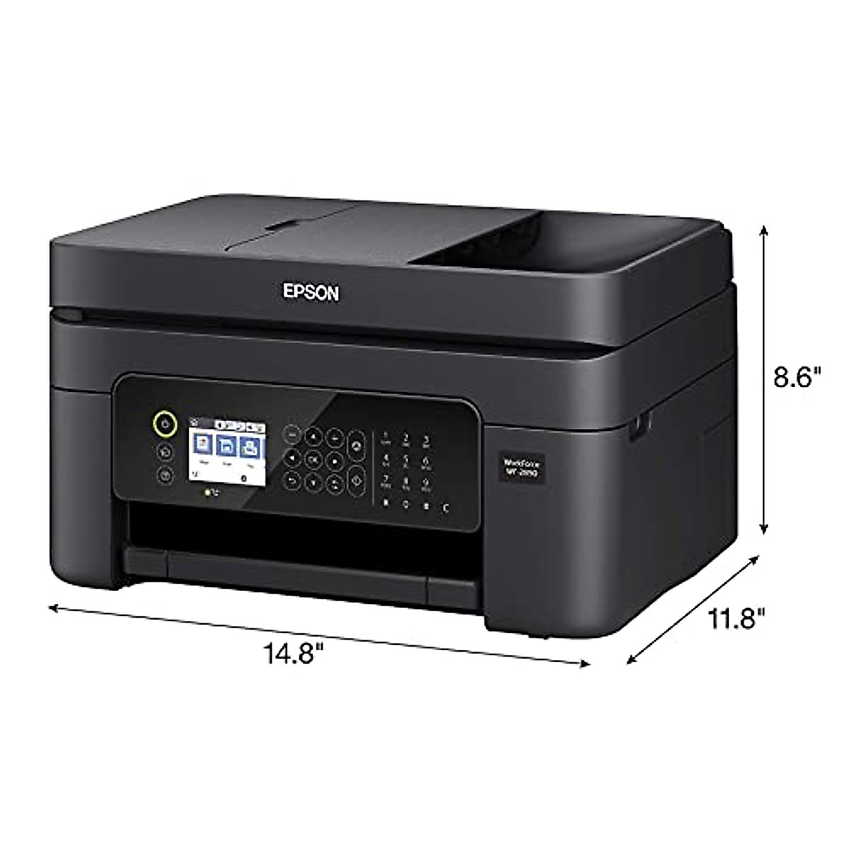 Epson Premium Workforce WF 28 Series All-in-One Color Inkjet Printer I Print Copy Scan Fax I Wireless I Mobile Printing I Auto 2-Sided Printing I 2.4" LCD I Up to 30-Sheet ADF (Renewed)