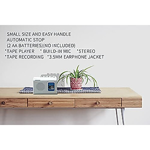 TOMASHI Portable Cassette Player Tape Recorder Walkman with Built-in Speaker,Microphone,Headphone Jack-, 4.57 x 3.54 x 1.38inch,
