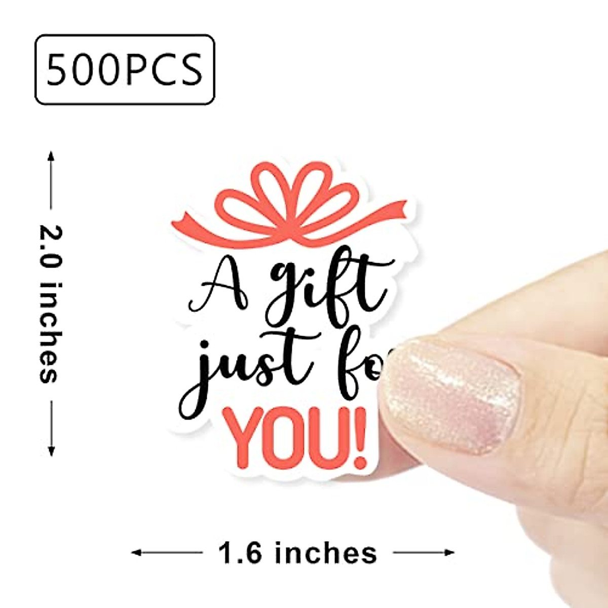 Wailozco A Gift Just for You Stickers,Thank You Stickers,Handmade Stickers,Small Shop Stickers,Envelopes Stickers for Small Business, Online Retailers,Handmade Goods,500 Labels Per Roll