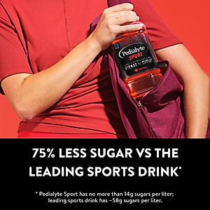 Pedialyte Sport Electrolyte Drink, Fast Hydration with 5 Key Electrolytes for Muscle Support Before, During, & After Exercise, Fruit Punch, 1 Liter, Pack of 4