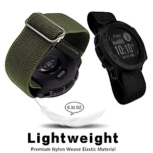 Abanen 22mm Elastic Watch Bands for Garmin Instinct/Instinct 2 Solar, Soft Stretchy Nylon Ultra-light Wristband Strap for Garmin Instinct Crossover Solar, Instinct Tactical/Esports (4PCS Multicolor)