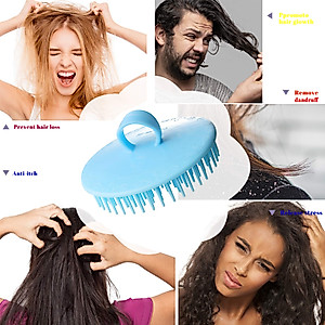 YEALIFE Hair Scalp Exfoliator Brush Dandruff Cleaning Brush, Flexible Scalp Massager Brush, Shower Scalp Shampoo Brush for Home, Office, Travel and Pets.Orange/Green-Y