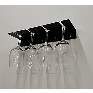 WANLIAN Wine Glass Holder(Pack of 2), Wall Mounted Acrylic Wine Glass Holder, Wine Glass Holder for Reception Party, Party Wine Glass Holder, Kitchen Tableware Storage Rack (Black)