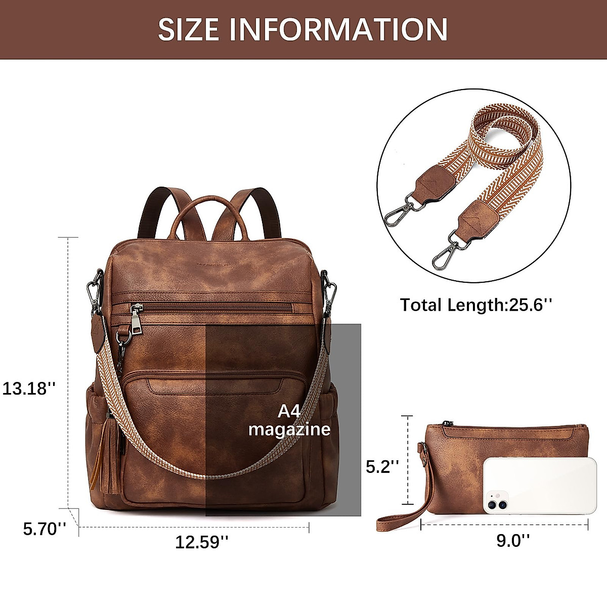 BOSTANTEN Small Wallet For Women ＆ Backpack for women