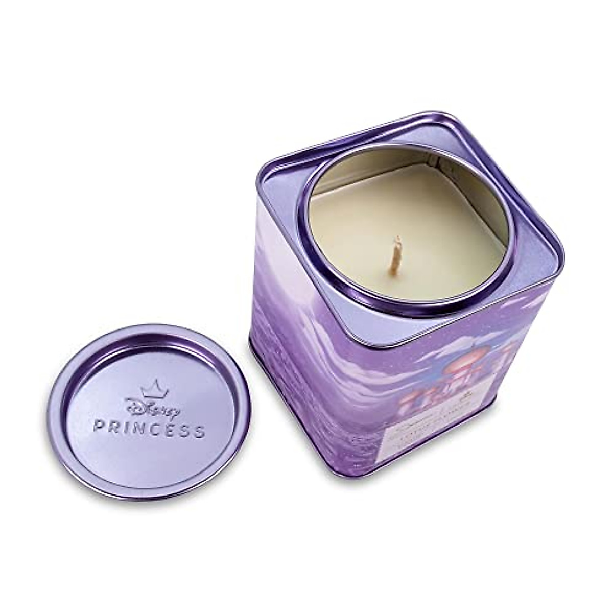 Ukonic Disney Princess Home Collection Jasmine 11-Ounce Scented Tea Tin Candle with Water Lily Aromatic Fragrance | 28-Hour Burn Time | Home Decor Housewarming Essentials, and Collectibles