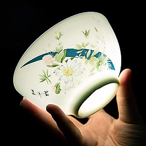 AB-Grade Porcelain Plate and Bowl Set,Ceramics Dinner Sets 46 Pieces Ceramics Dinner Sets,Bowl/Dish/Soup Pot/Spoon|Dinnerware Set Simple Floral Pattern Combination Tableware Set-Compatible with Gift