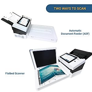 Raven Pro Max Document Scanner - Huge Touchscreen, High Speed Color Duplex Feeder (ADF) + Flatbed Combo, Wireless Scan to Cloud, WiFi, Ethernet, USB, Home or Office Desktop