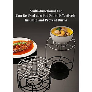 304 Stainless Steel Thickened Wire Rack Steaming Rack Multifunctional Tripod Rice Cooker Steaming Rack Metal Steamer Basket Steamer Insert for Pot (16cm diameter X 5cm height)