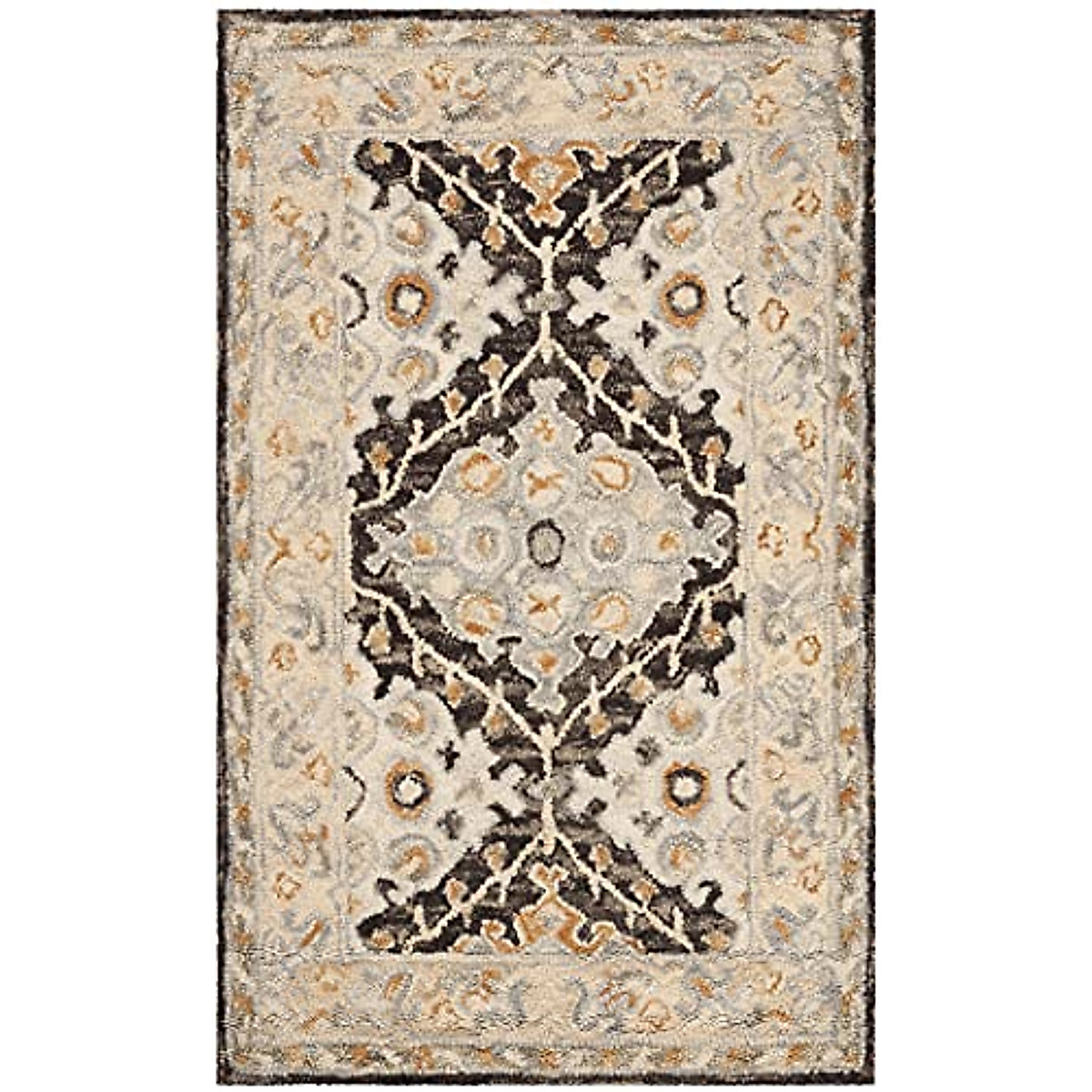 SAFAVIEH Aspen Collection Accent Rug - 3' x 5', Beige & Brown, Handmade Boho Wool, Ideal for High Traffic Areas in Entryway, Living Room, Bedroom (APN304A)