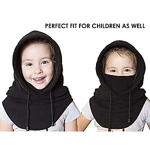 Balaclava Ski Mask for Men & Women - Heavyweight Fleece Hood - Winter Hat for Skiing Hunting Motorcycle Camping Accessories Black