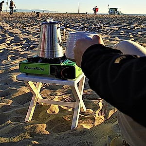 Flame King YSNVT-505 Dual Fuel Butane & Propane Gas Camping Stove with Single Burner, Portable and Great for Outdoor Cooking, Backpacking