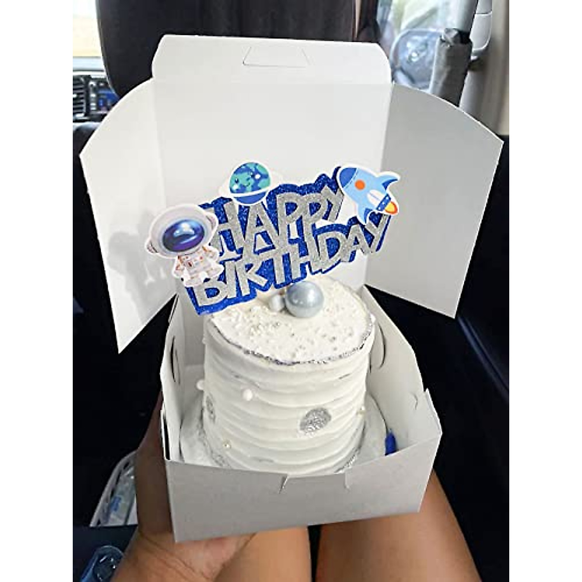 JeVenis Space Birthday Cake Topper Space Birthday Cake Decoration Space Cupcake Decoration Rocket Cake Decoration Astronaut Cake Decoration