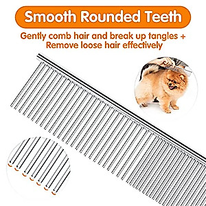 Pettom Pet Steel Grooming Tool Poodle Finishing Butter Comb 7 1/2-inch L