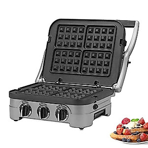 RAFBAR Waffle Plates for Cuisinart Griddler GR-4N,GR-5B P1,GR6S and GRID-8N Series, 2 Nonstick Coating Plates for 4 Slices Belgian Waffles
