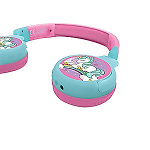 LEXiBOOK Unicorn 2-in-1 Bluetooth Headphones for Kids - Stereo Wireless Wired, Kids Safe, Foldable, Adjustable, HPBT010UNI