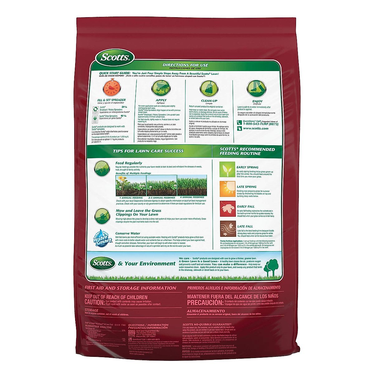 Scotts Turf Builder WinterGuard Fall Lawn Food, 12.5 lb. - Fall Lawn Fertilizer Builds Strong, Deep Grass Roots for a Better Lawn Next Spring - Covers 5,000 sq. ft.