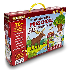 Parragon Preschool Big Activity Box Ages 3-5 Learning Toy: Learn to Write, Letter & Number Tracing, Math, & More. Box with Wipe Clean Boards, Workbook, Flash Cards, Reusable Stickers & More