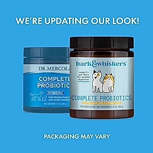 Dr. Mercola, Bark & Whiskers, Complete Probiotics, for Cats and Dogs, 3.17 oz (90 g), Supports Immune Function, Digestive Support, Non GMO, Soy Free, Gluten Free