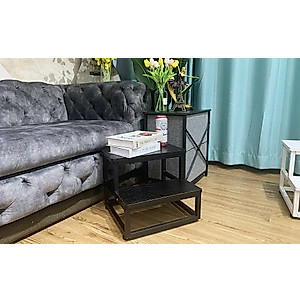 YAKANJ Step Stools for Adults Kids, Heavy Duty Sturdy Metal Frame Hold Up to 500 Lbs Capacity for Kitchen Bathroom Bedroon -Black