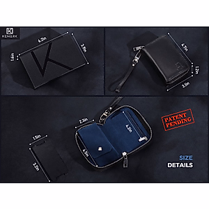 KENARK Luxury KW6M PLUS Watch Case Travel Watch Case for 3 Watches - Watch Roll for Anti-scratching - Luxury Watch Box - Watch Storage Roll (Blue Pouch)