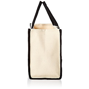 Mud Pie Classic Black and White Initial Canvas Tote Bags (A), 100% Cotton, 17" x 19" x 2"
