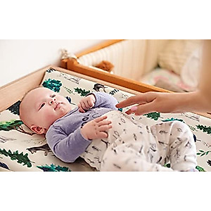 4 Pack Changing Pad Covers Woodland Forest Animals Wood Neutral Unisex Fitted Baby Changing Pad Cover Set for Baby Boys or Girls