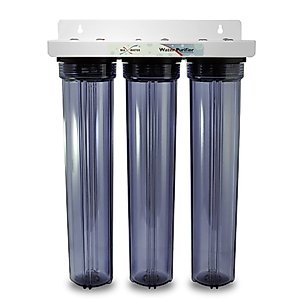 Max Water 3 Stage 20" x 2.5" Whole House Clear Water Filter System Without Filters