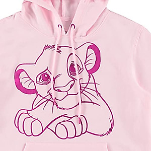 Disney Ladies Lion King Fashion Sweatshirt - Ladies Classic Hakuna Matata Clothing Lion King Simba Hoody (Blush, 3X-Large)