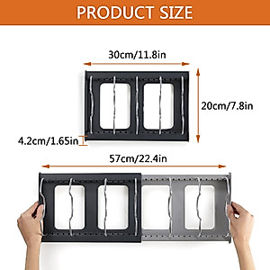 Expandable Pot Pan Lid Organizer Rack Holder with 7 Adjustable Dividers Stainless Steel Storage Rack Kitchen Organizer Holder Cabinet Countertop Pan Lid Holder with 2 Hooks