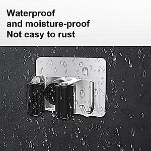 3Pcs Mop & Broom Holder Wall Mount, Broom Holder Self Adhesive Mop Rack Broom Hanger Heavy Duty Broom Storage Tool Organizer for Kitchen, Garage, Garden, Bathroom, Basement, Storage Room