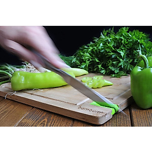 Bambum Livada - Bamboo Cutting Board with Built-In Knife Sharpener, Cutting Board with Juice Groove and Handle