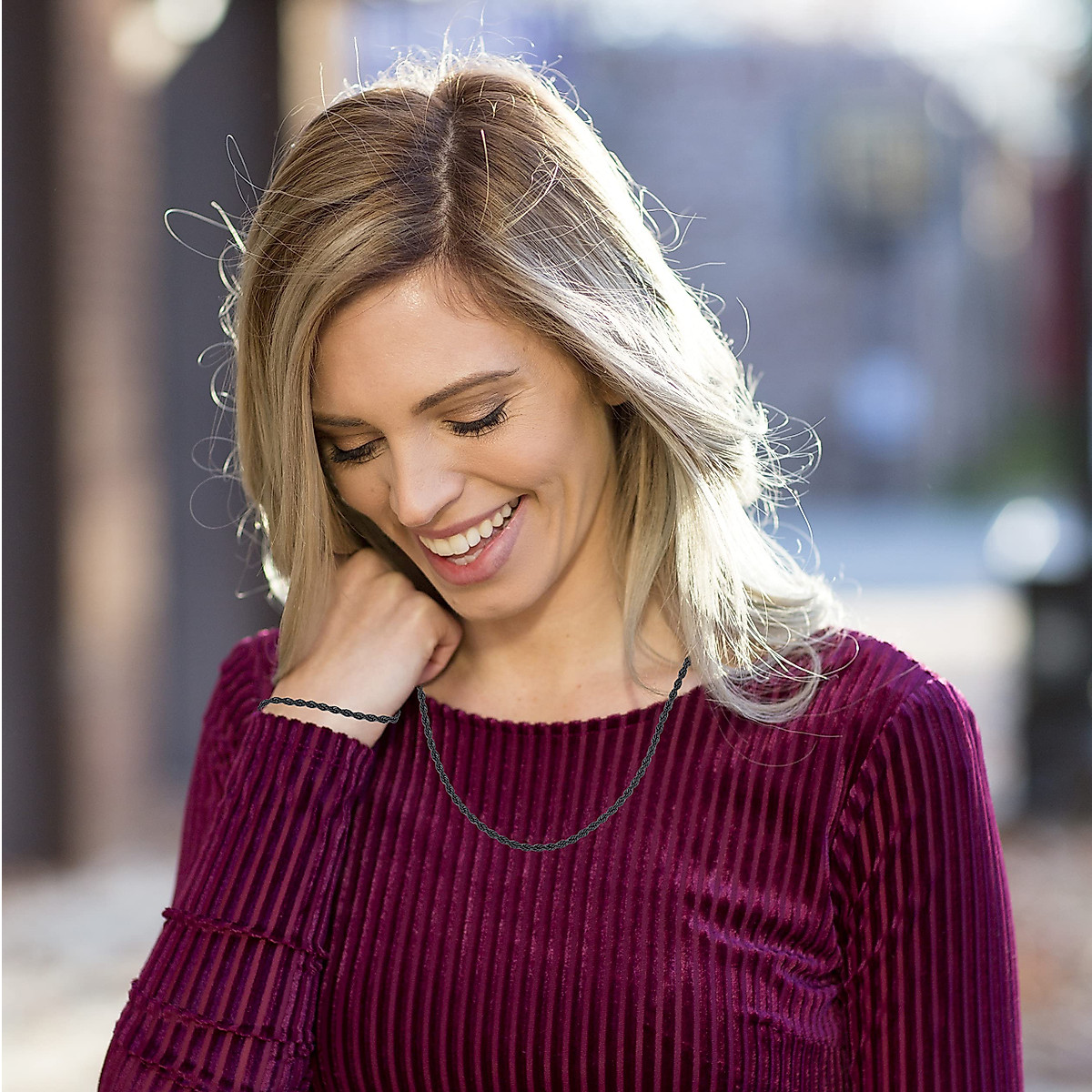 LIFETIME JEWELRY 3mm Rope Chain for Men & Women Diamond Cut Necklaces for Women & Men Necklace 14 to 36 Inch Black | Gunmetal | Stainless Steel (22 inches, Black)