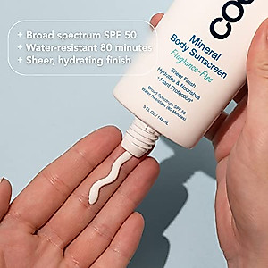 COOLA Organic Mineral Sunscreen SPF 50 Sunblock Body Lotion, Dermatologist Tested Skin Care For Daily Protection, Vegan and Gluten Free, Fragrance Free, 5 Fl Oz
