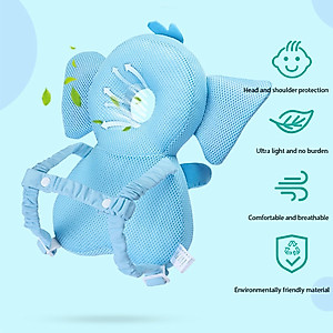 Baby Walker Head Protector Toddler Adjustable Baby Head Protection Backpack Wear Safety Pad (White Lion)