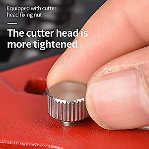 Chamfer Plane for Wood, Woodworking Edge Corner Flattening Tool with Backer and Auxiliary Locator, Woodworking Hand Planer for Quick Edge Planing with 7 Cutter Heads (Red)