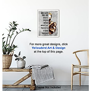 Motivational Black Art - Religious Wall Decor - African American Wall Art - Afro Wall Art - Christian Gifts for Men - Inspirational Scripture - Man Cave Home Office -Bible Verses -Spiritual Wall Decor