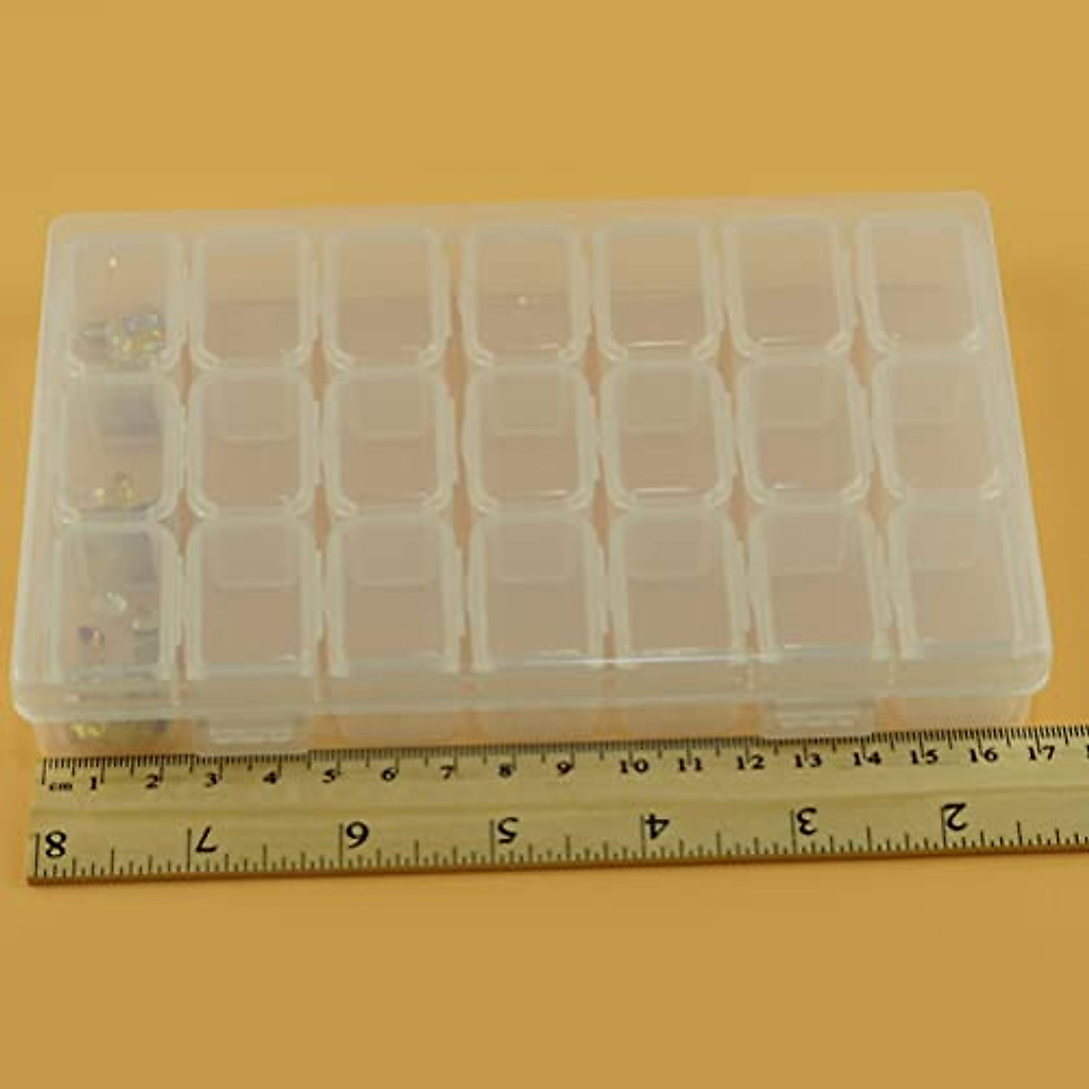 EXCEART 21 Compartments Clear Plastic Organizer Box Container Craft Storage for Beads Organizer 2pcs