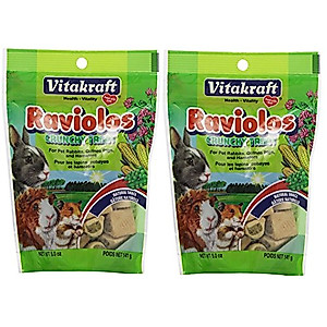 Vitakraft Raviolos Crunchy Treat for Pet Rabbits, Guinea Pigs & Hamsters, 10 Ounce Pouch