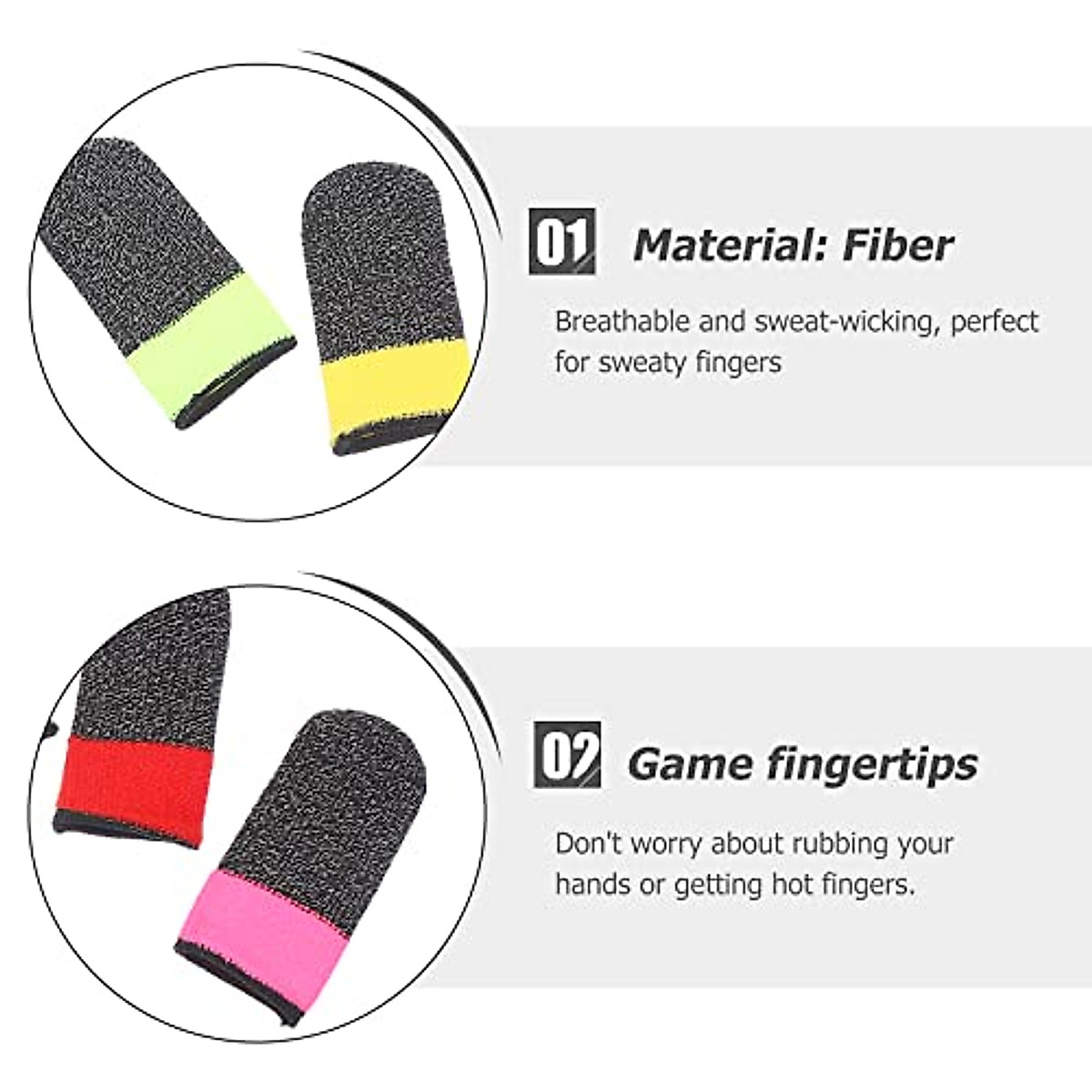PartyKindom 4pairs Game Finger cot Game Finger Stabilizer Anti- Slip Finger Sleeve Game Finger Controller Glove Finger Covers Game Finger Protector Thumb Sleeve Cell Phone Fiber Gloves