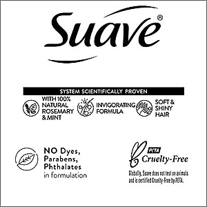 Suave Shampoo and Conditioner Set w/Rosemary and Mint - Invigorating Mint and Rosemary Shampoo and Conditioner for Soft & Shiny Hair, 28 Oz Ea (2 Piece Set)