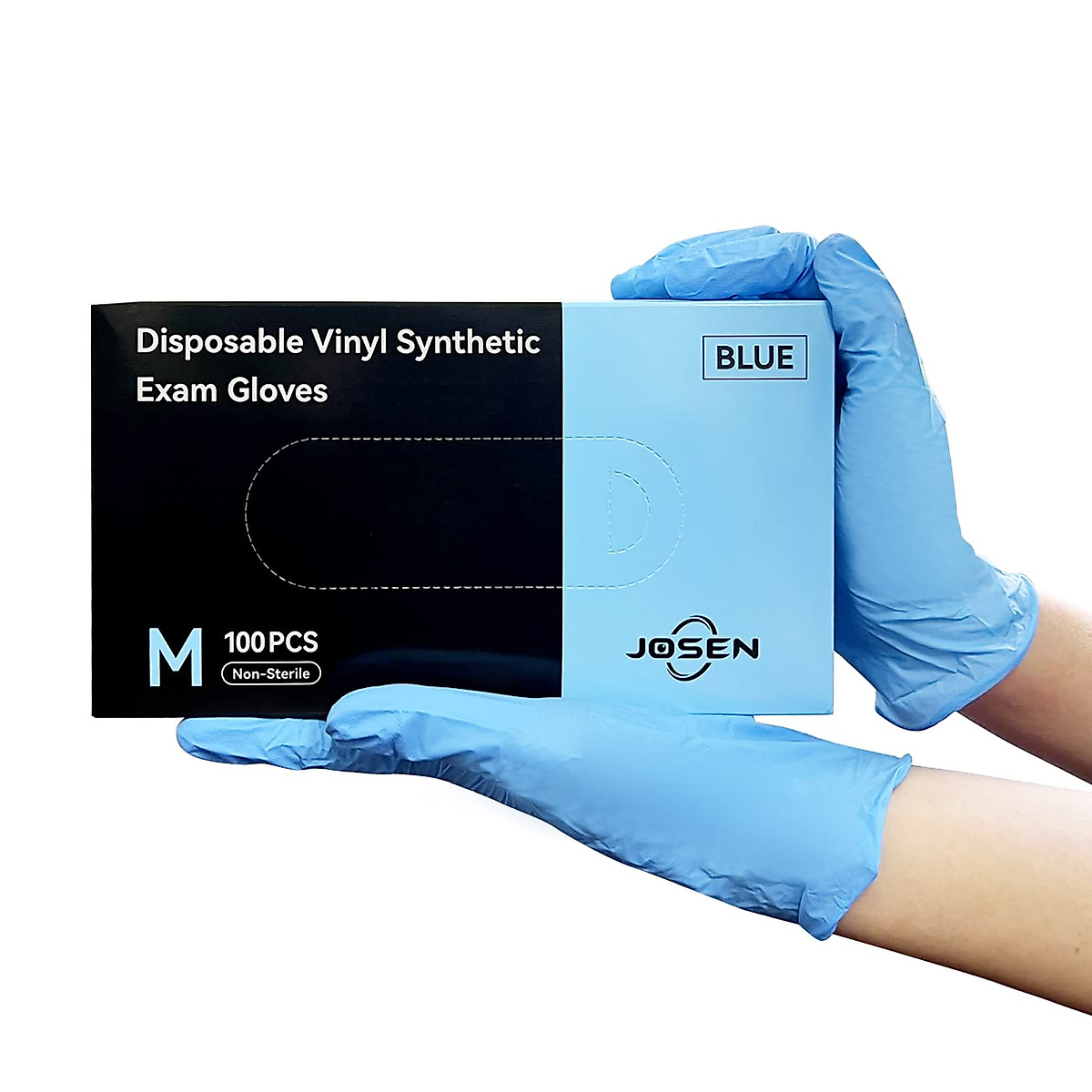 JOSEN Disposable Nitrile-Vinyl Blend Exam Blue Gloves, 1000 PCs, Medical Grade,Latex-Free, Powder-Free, Non-Sterile (1 case (1000 pcs), XL)